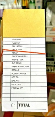 Nail Salon Ticket Check Book 100 ct/book 10 books/pack | eBay