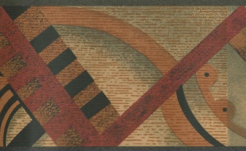 Contemporary Art Deco Rust Gold Black Modern Geometric Designed ...