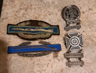 WW2 CIB Combat Infantry Badge Sterling Marked And Cloth & Bullion Sharp ...