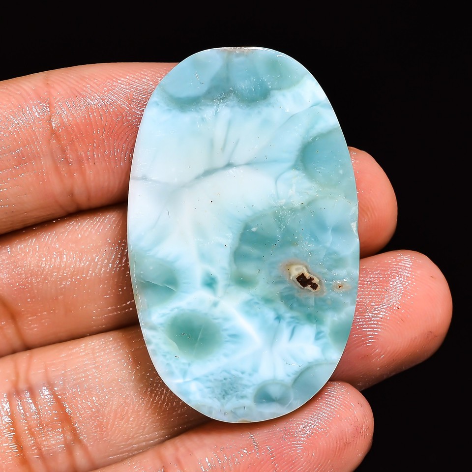 55.15 CT Natural Larimar Oval Cabochon Larimar Loose Gemstone 24x40x5 ...