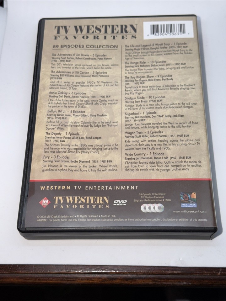 TV Western Favorites 4-Disc DVD 59 Television Classics 683904506351| eBay