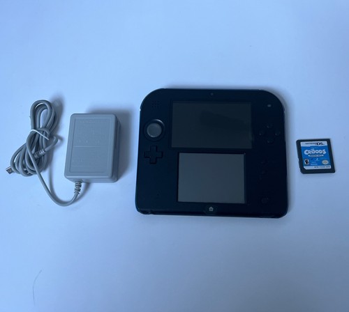 Nintendo 2DS Black/Blue Handheld FTR-001, Charger & The Croods - Tested ...