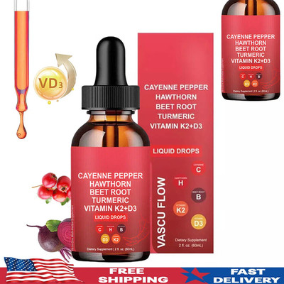 Clean Nutra Cayenne Pepper Hawthorn Berry Vitamin K2+D3 Liquid Drops ...