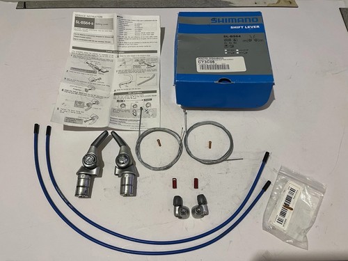 Shimano SL-BS64 8 Speed index Bar End Shifters+ frame stops+new ss ...