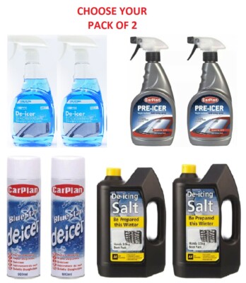 2 x De-Icer - Pre-Icer - De Icing Salt, Spray or Aerosol Can, CarPlan ...