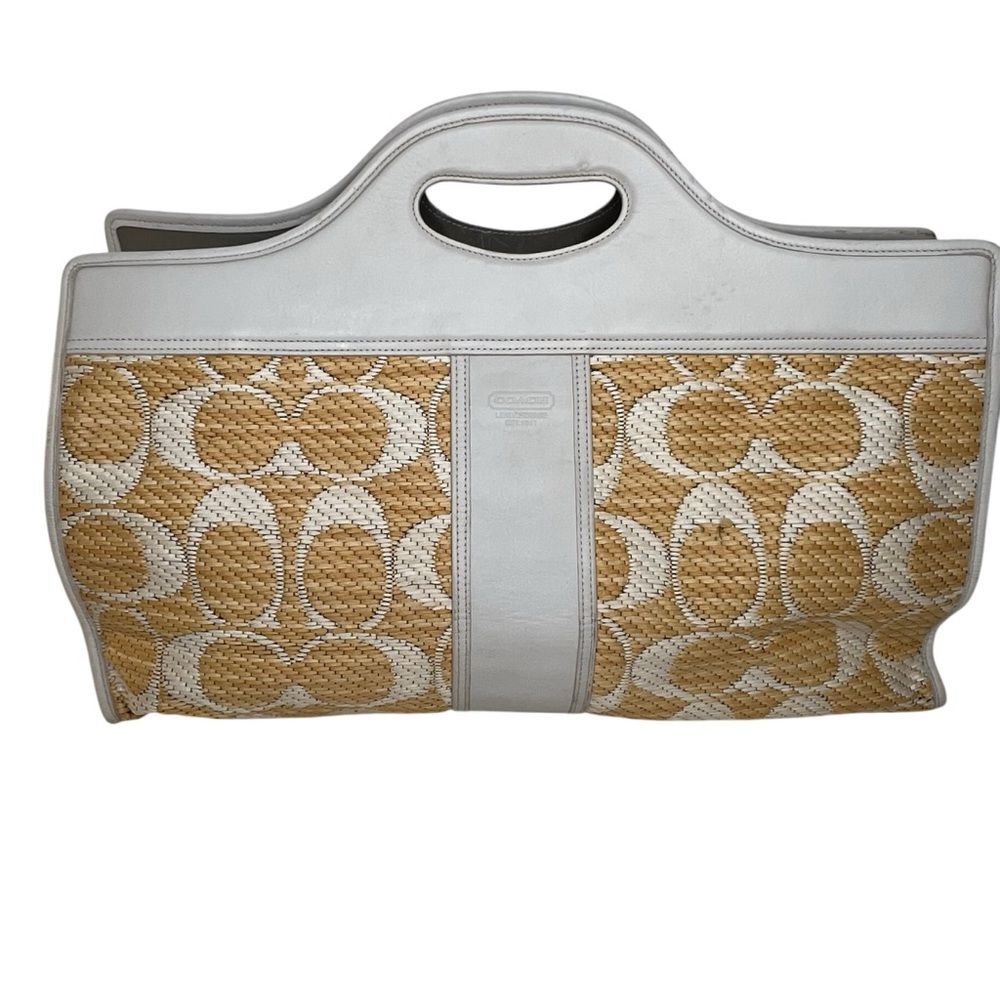 Rare Vintage Coach Limited Edition Leather Raffia Pur… - Gem