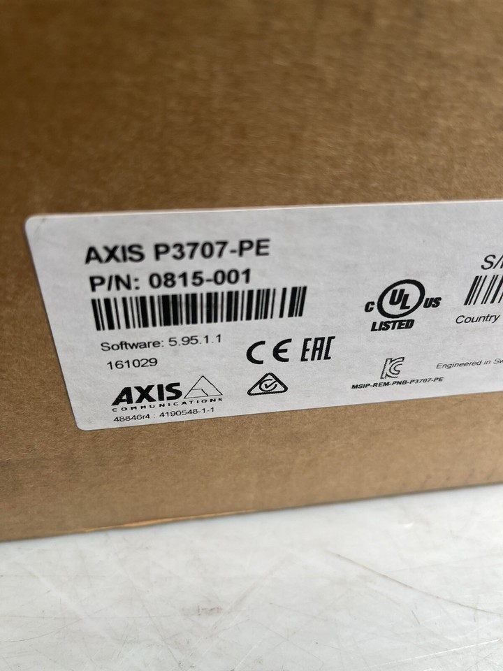 AXIS P3707-PE Security Surveillance 360° Camera, 8MP FOR INDOORS ...