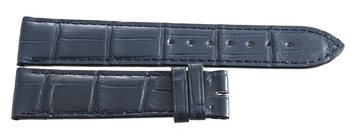 Genuine Longines 20mm x 18mm Navy Blue Alligator Leather Watch Band ...