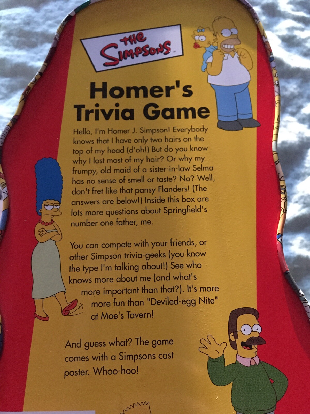 The Simpsons Homer’s Trivia Game In A Tin, Complete, 2001 Cardinal ...
