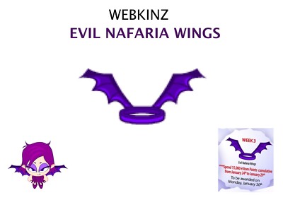 WEBKINZ EVIL NAFARIA WINGS, VIRTUAL ITEM, ANIMATED, ESTORE PROMO, RARE ...
