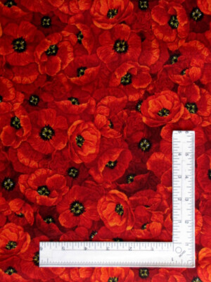 Poppy Flower Fabric By The Yard Poppies Floral Cotton Timeless ...
