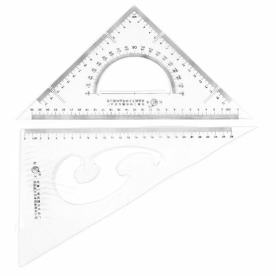 Office Plastic Drawing Tool Right Angle Triangle Ruler Combo Protractor ...