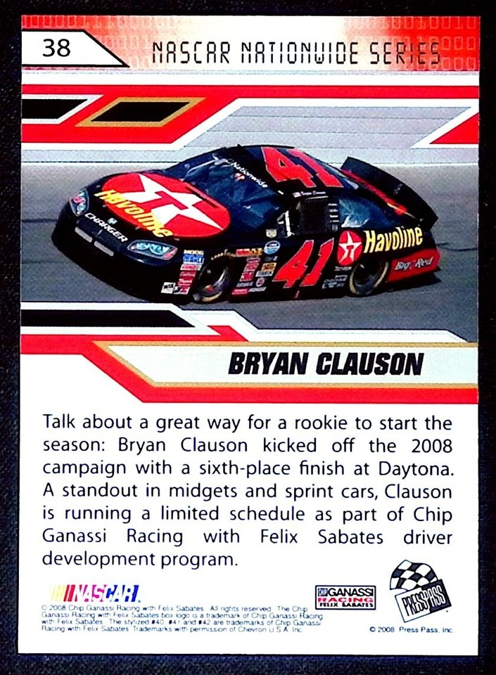 Bryan Clauson - 2008 Press Pass Stealth Chrome #38 - RC- Ganassi | eBay