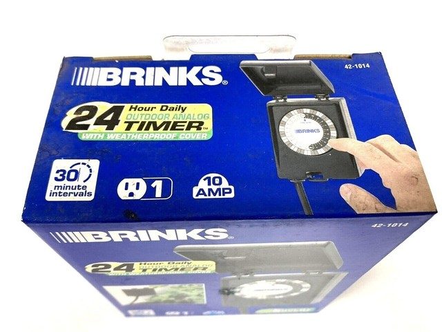 Brinks 24 Hour Timer Outdoor Analog 42 1014 Waterproof Energy Saving 
