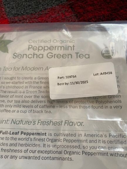 Andrew Lessman Peppermint Sencha Green Tea 30 Sachets Exp. 11/30/2025 ...