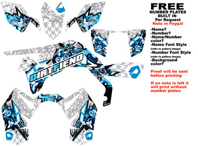 DFR BOMBER GRAPHIC KIT WHITE/BLUE SIDES/FENDERS SUZUKI LTR450 LTR 450 ...