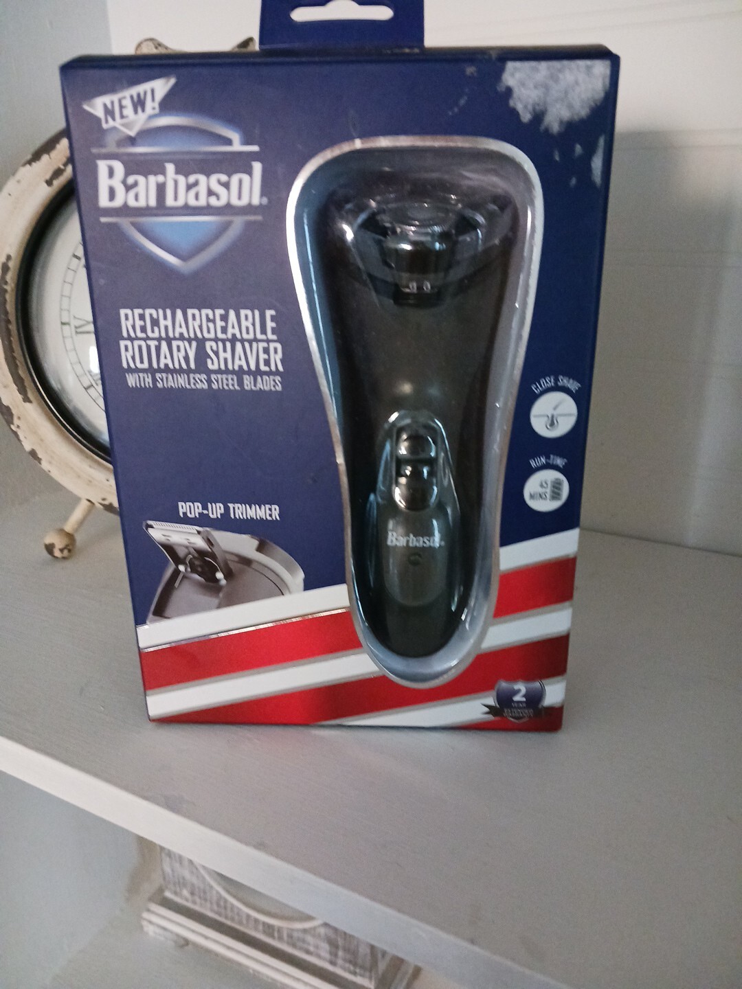 Barbasol Rechargeable Rotary Shaver Razor Electric Stainless Pop Up ...