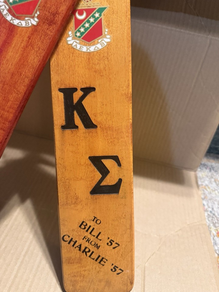 Vtg 1957 custom wooden paddles for the Kappa Sigma (ΚΣ) fraternity ...