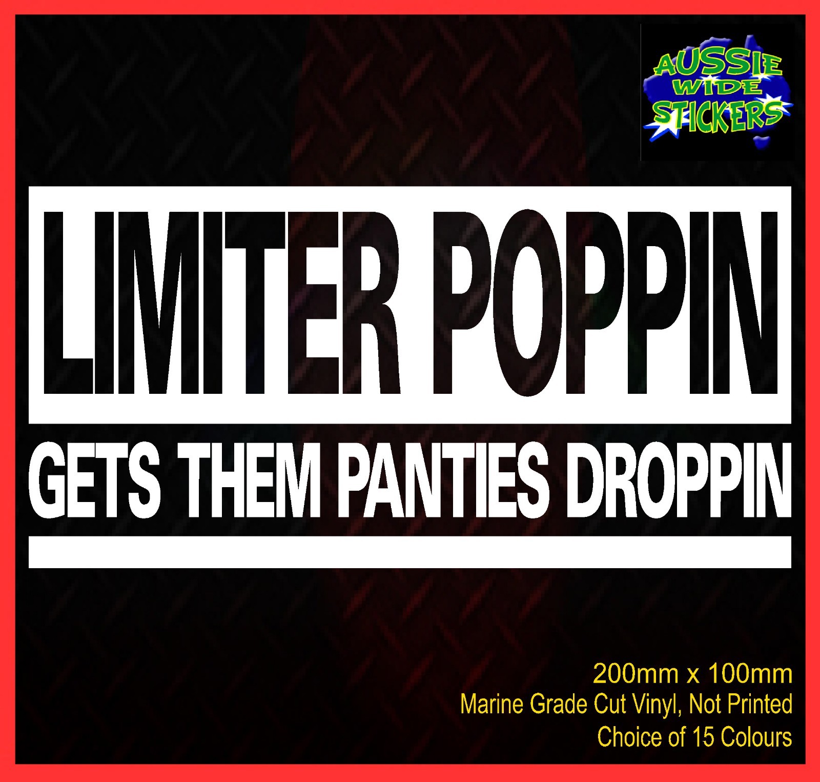 LIMITER POPPIN Sticker Decal Funny Aussie VB Straya Bogan JDM 4x4 Car ...