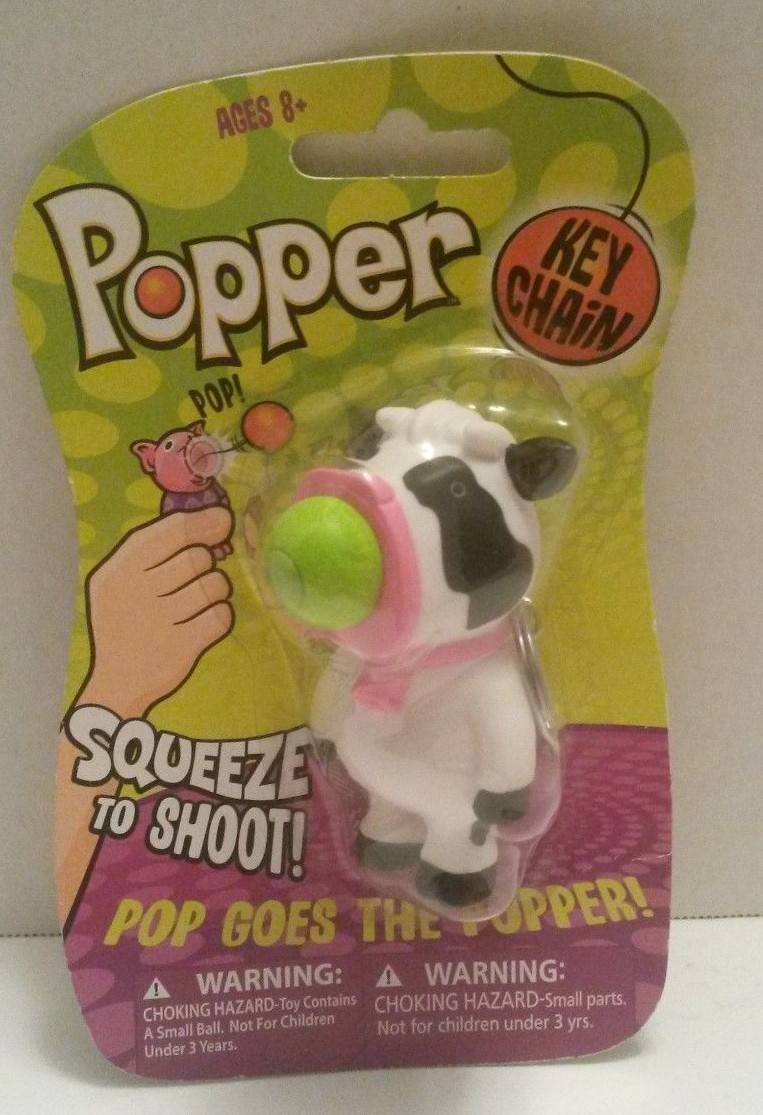 Animal Popper Key Chain, Squeeze to Shoot COW - Sealed NEW | eBay