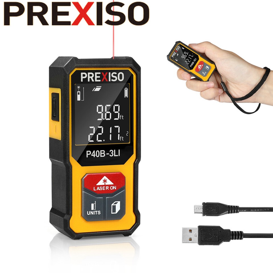 PREXISO Mini Laser Measurement Tool 135Ft Rechargeable Laser Distance ...