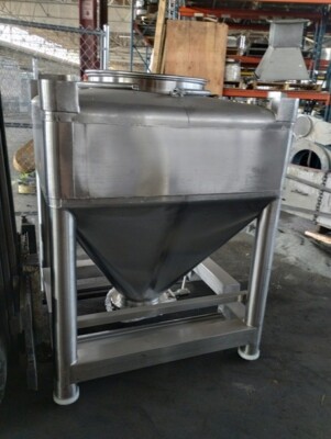 800 liter 211 gallon SANITARY STAINLESS STEEL CONE BOTTOM Powder Tote ...