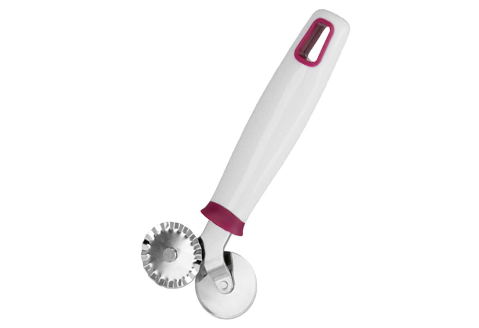 Doppel Teigrädchen Teigrad glatt & gezahnt Raviolirad Cutter Roller ...