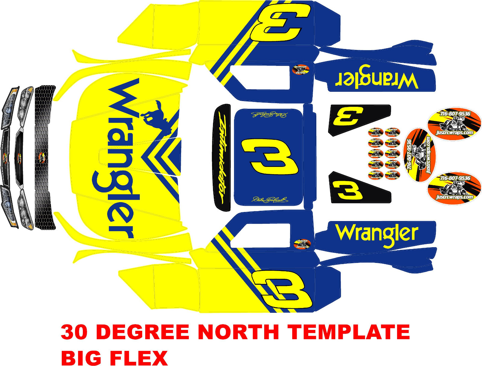 BIG FLEX Losi 5iveT 5t HPI hoonage rovan wrap decals stickers rc wrap ...