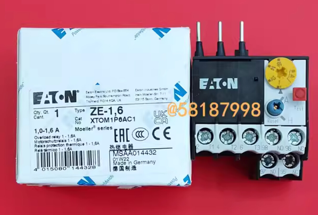 1PC New EATON Small Thermal Overload Relay ZE-1.6 XTOM1P6AC1 1-1.6A ...