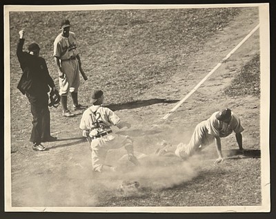 1944 Photo Type 1-Brooklyn Dodgers Howie Schultz Out At Home vs Chicago ...
