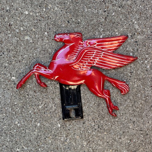 1950s Mobil Pegasus License Plate Topper Peggy Gas and Oil Collectible ...