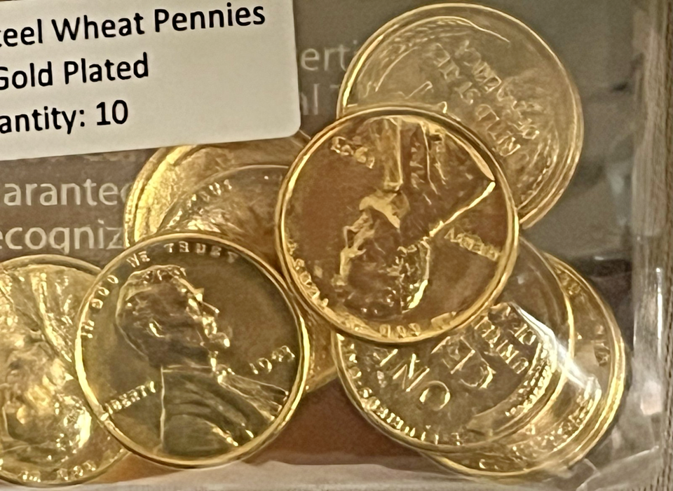 Vintage Collectible Coin 23k Gold Plated 1943 WWII Steel Wheat Pennies ...