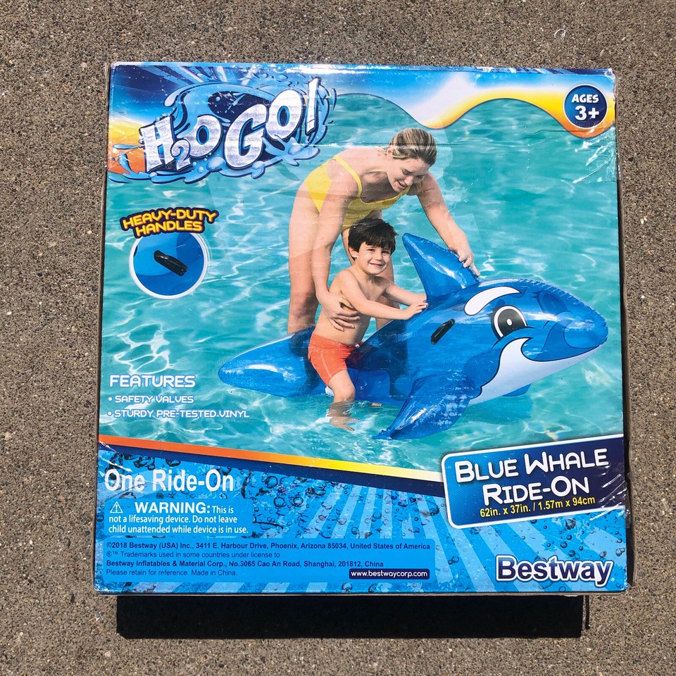 H2O Go Inflatable BLUE WHALE RIDE-ON 62 x 37 Inches. | eBay