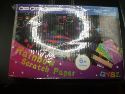 60+ Pcs Rainbow Scratch Paper for Kids Black Scratch it Off Art Crafts ...