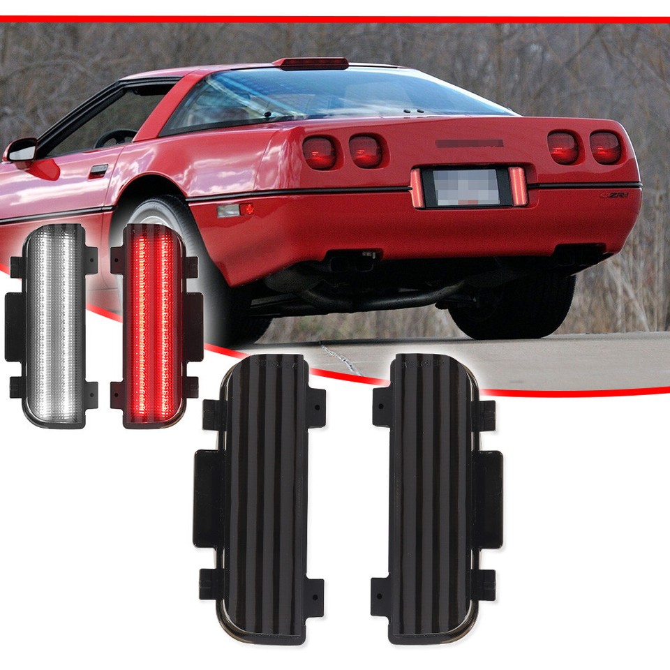 2x Smoke White LED Rear Tailgate Reverse Backup Lights For 1984-1990 ...