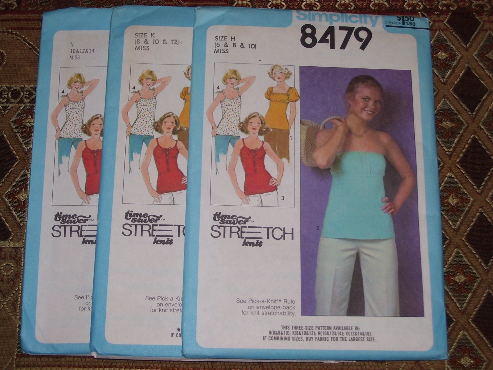 🌺1977 UNCIRCULATED SIMPLICITY #8479-LADIES FOUR STYLE RETRO TOP PATTERN ...