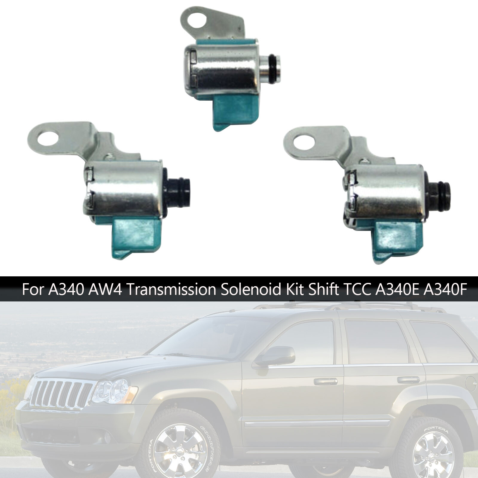 3PCS A340 AW4 Transmission Solenoid Kit Shift TCC A340E A340F For Jeep ...
