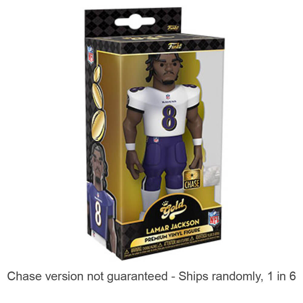 NFL Ravens Lamar Jackson Collectable Gold Vinyl Figure 5" Chase Ships 1 ...