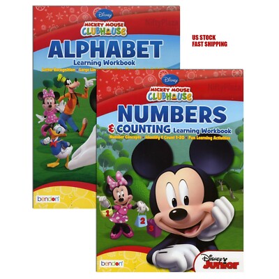 Disney Mickey Mouse Workbook(Numbers and Alphabet) 2/Pack - Fun and ...