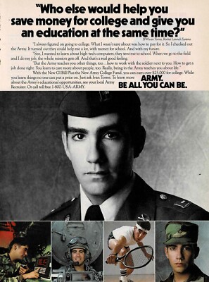 ARMY - BE ALL YOU CAN BE - RECRUITING / GI BILL - 1985 Print Ad | eBay