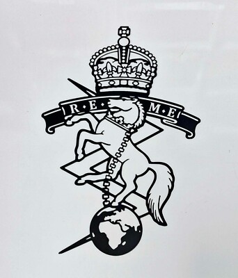 REME Cap Badge Tudor Crown Metal Wall Art Powder Coated Black, British ...