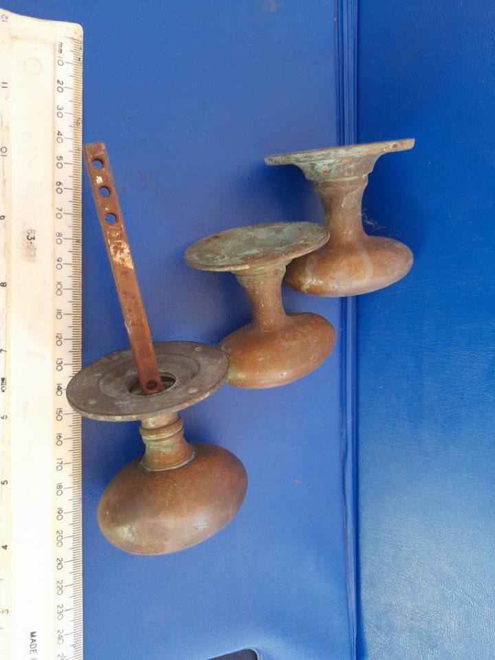 Vintage 3 Large Oval Door Knobs Reclaimed See Photos | eBay UK