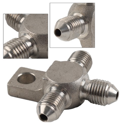 Stainless AN-3 Male Brake Hose Fittings AN3 3-Way Tee Joint with ...