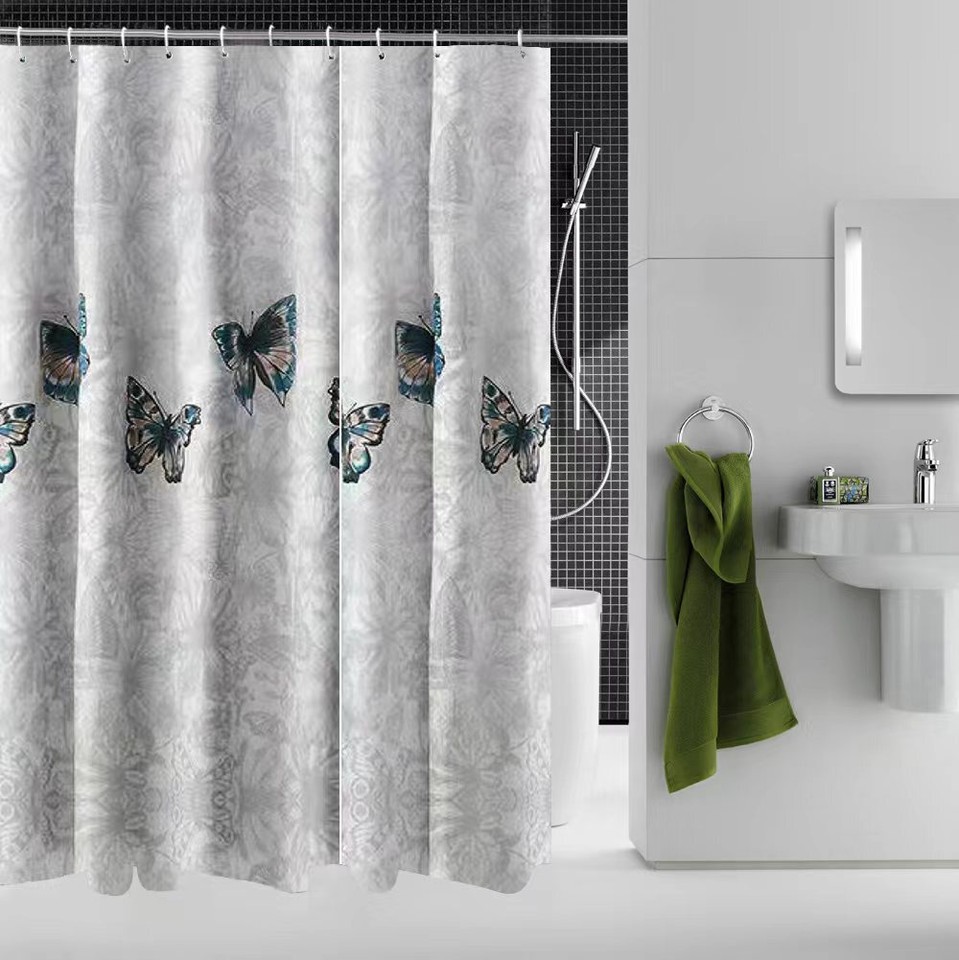 Waterproof Polyester Bathroom Shower Shower Curtain Printed Fabric With ...