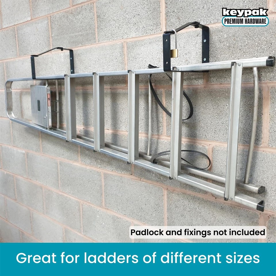 Ladder Rack Brackets, 2 Pack, Lockable Wall Ceiling Secure Storage Tool ...