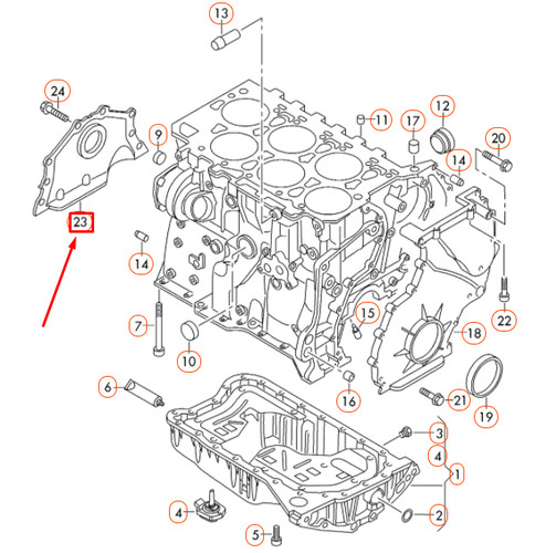 NEW VOLKSWAGEN CC FRONT CRANKSHAFT SEALING FLANGE 03H103151B OEM NO ...