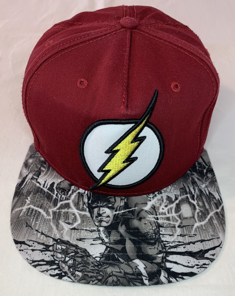 DC Comics The Flash Hat Adjustable Snapback Justice League Cap Rare ...