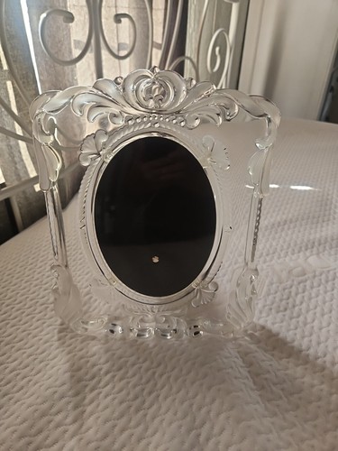Mikasa Princess Crystal Frosted Wedding Picture Frame Oval 5x7 Photo ...