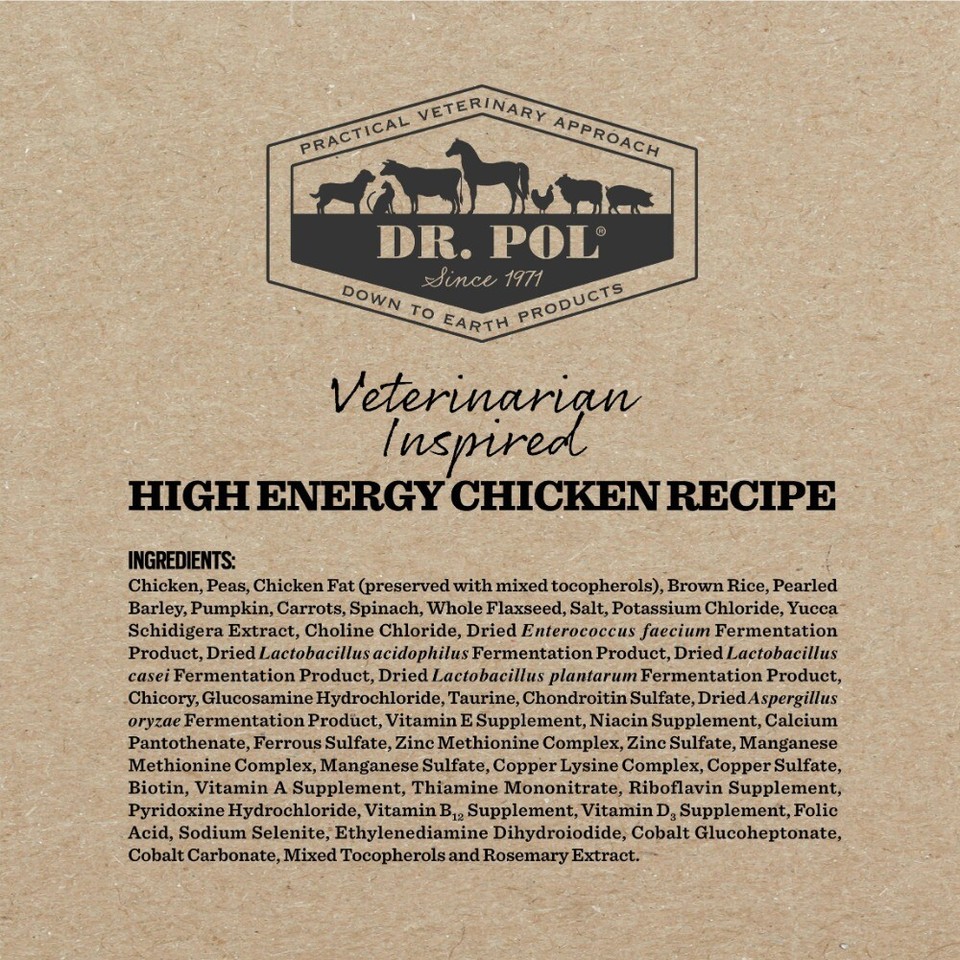Dr. Pol High Energy Limited Ingredient Chicken Recipe Dry Dog Food 12 ...