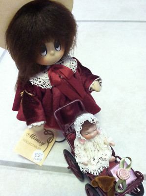 NWT Mimsy Collectable Girl w/ Baby Buggy Cricket Porcelain Doll Limited ...
